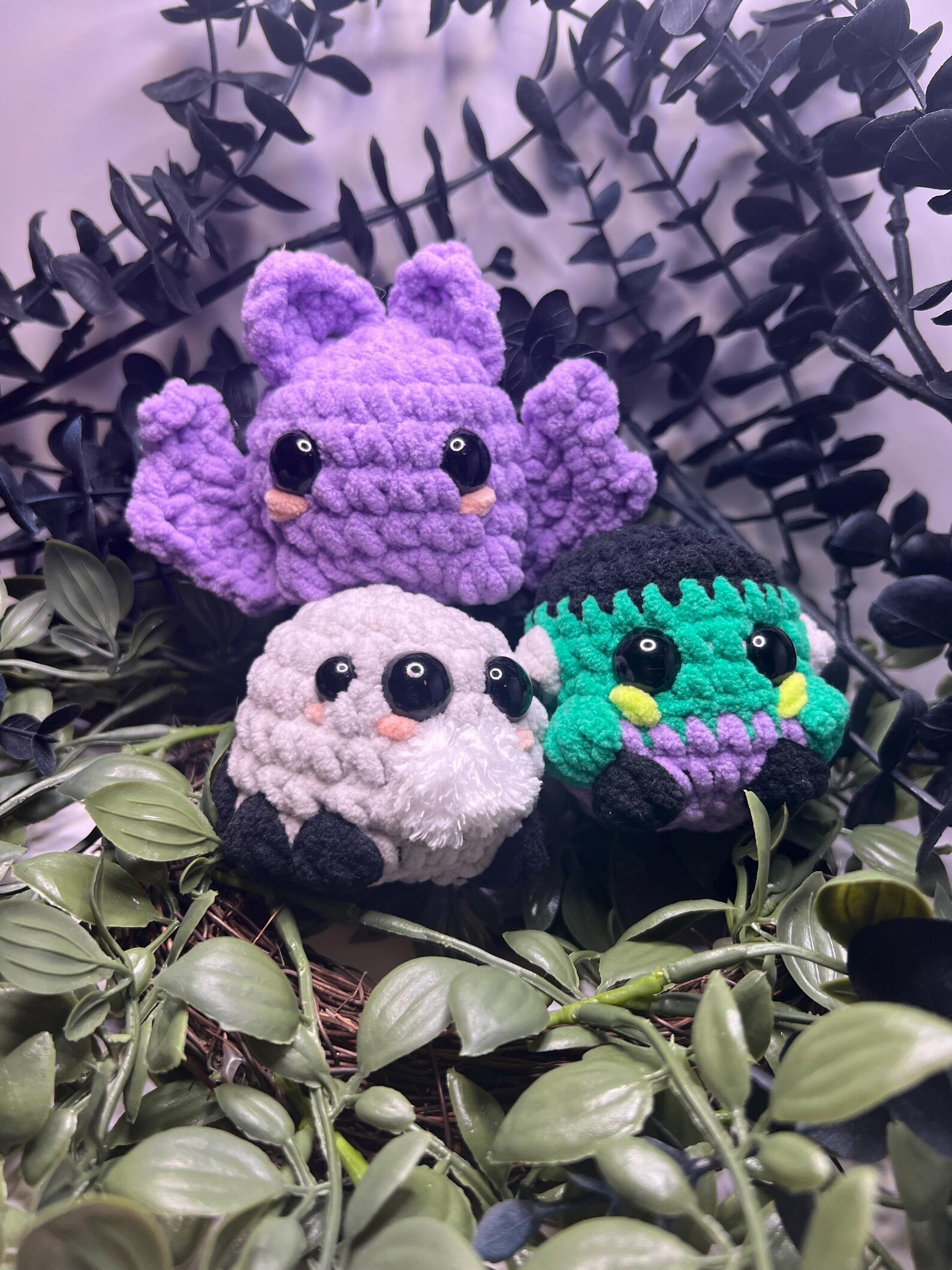 Halloween Keychain Crochet Plushy Stuffed Animal Gift Fall Toys Cute ...