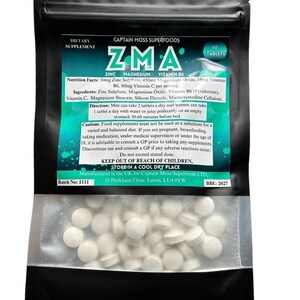 Zinc, Magnesium, Vit B6 ZMA 60 Tablets Strength, Energy, Stamina ...