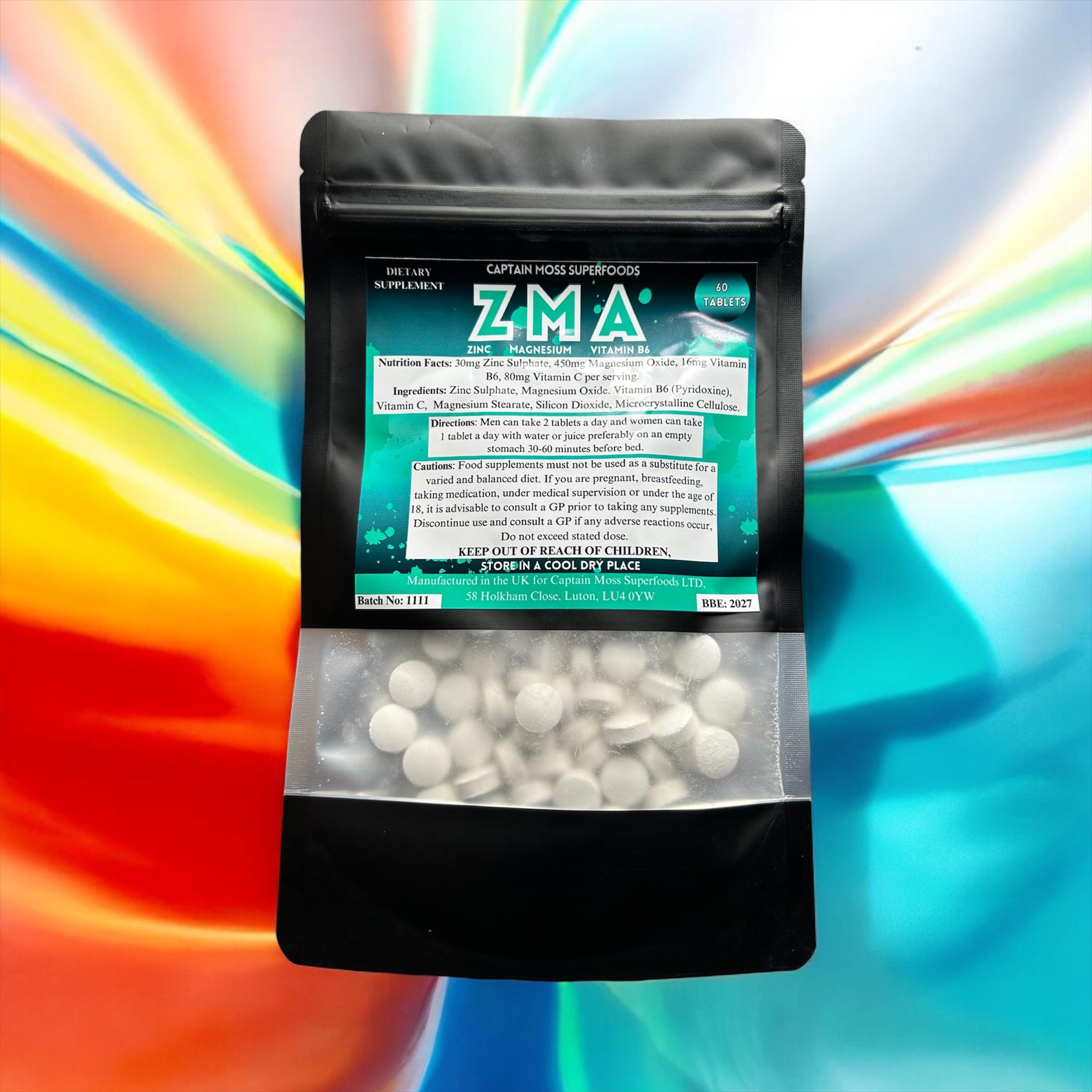 Zinc, Magnesium, Vit B6 ZMA 60 Tablets Strength, Energy, Stamina ...