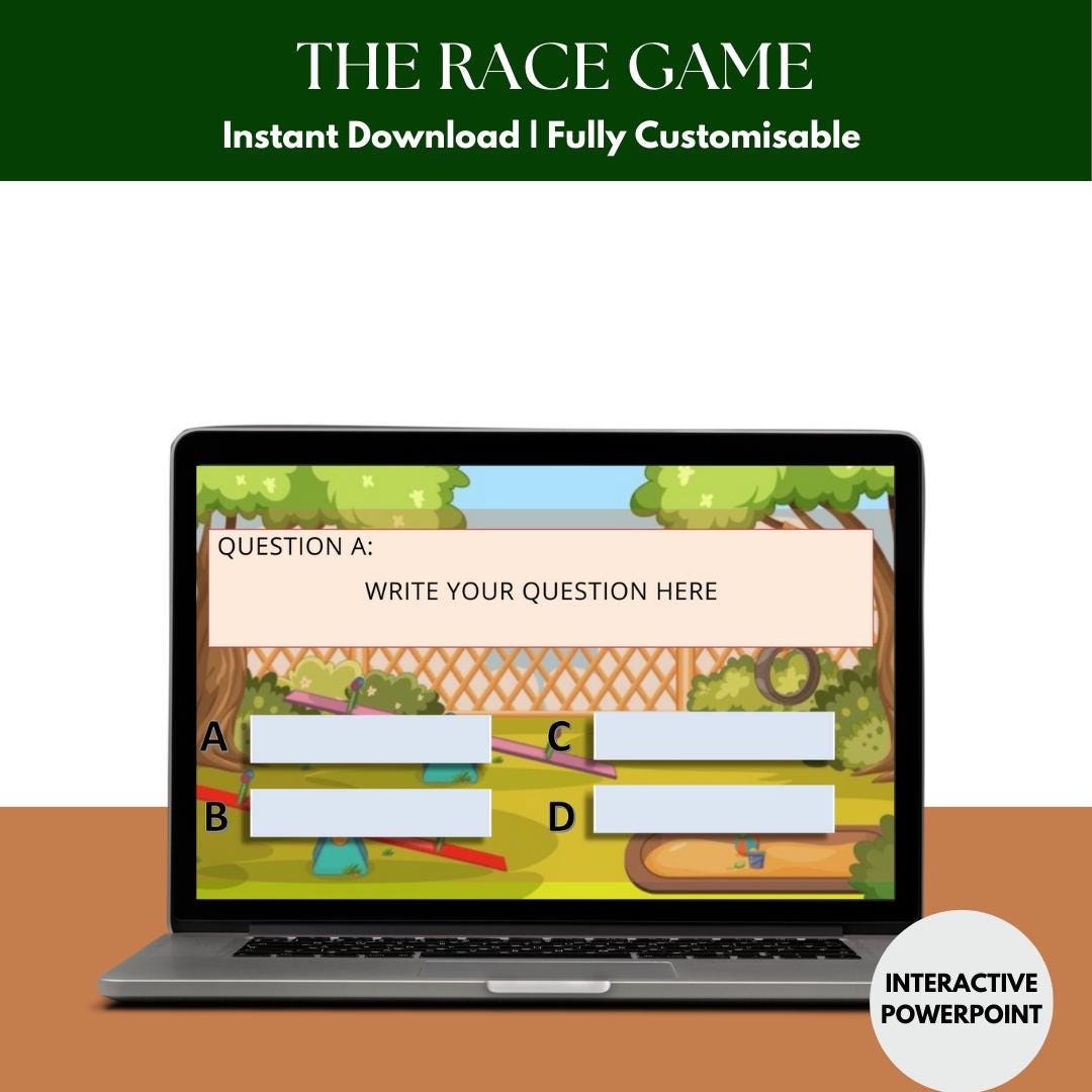 Interactive Race Game Powerpoint Template: Customizable PPT Game ...