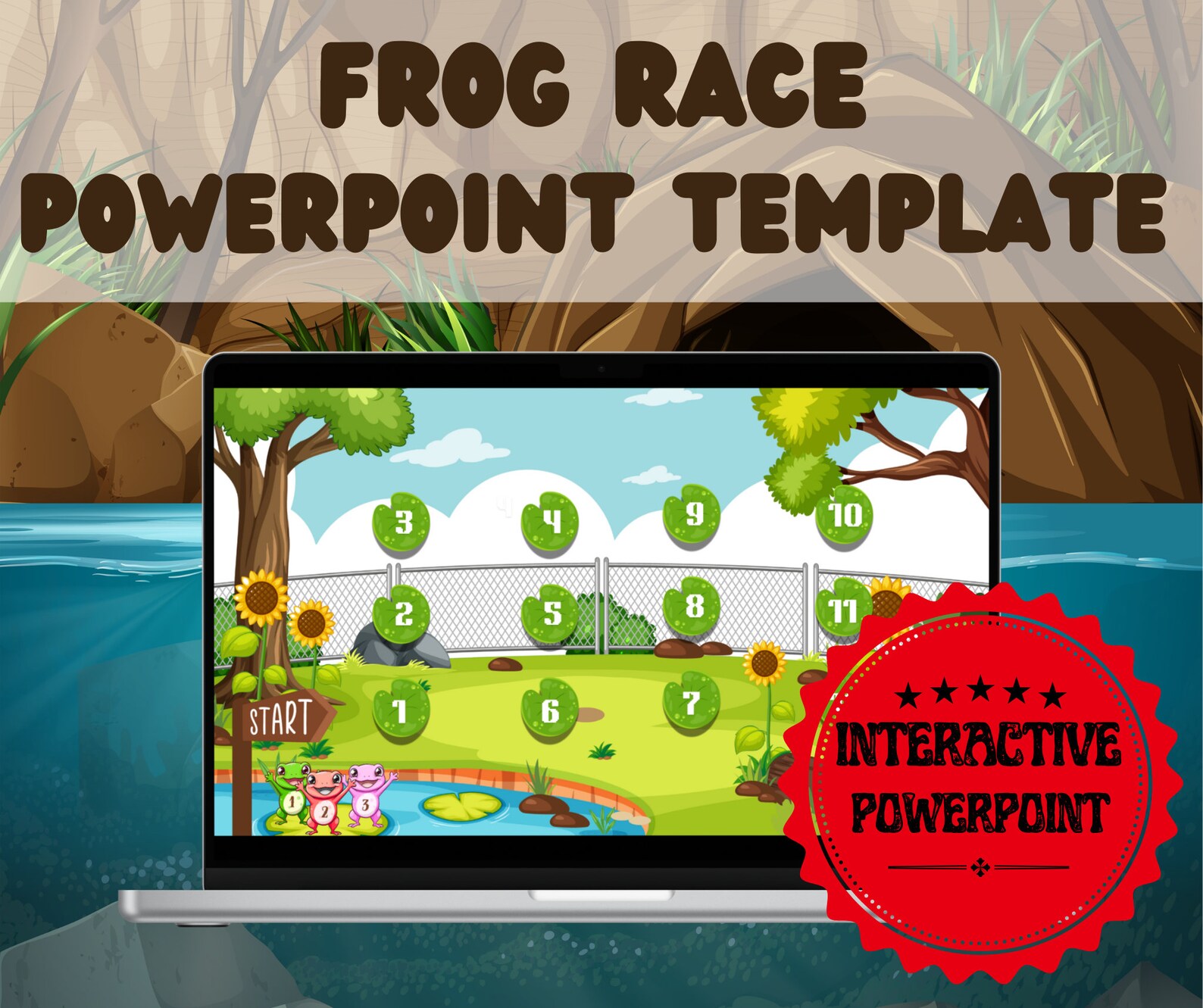 Frog Race PPT Game, Powerpoint Game, Interactive Powerpoint Template ...