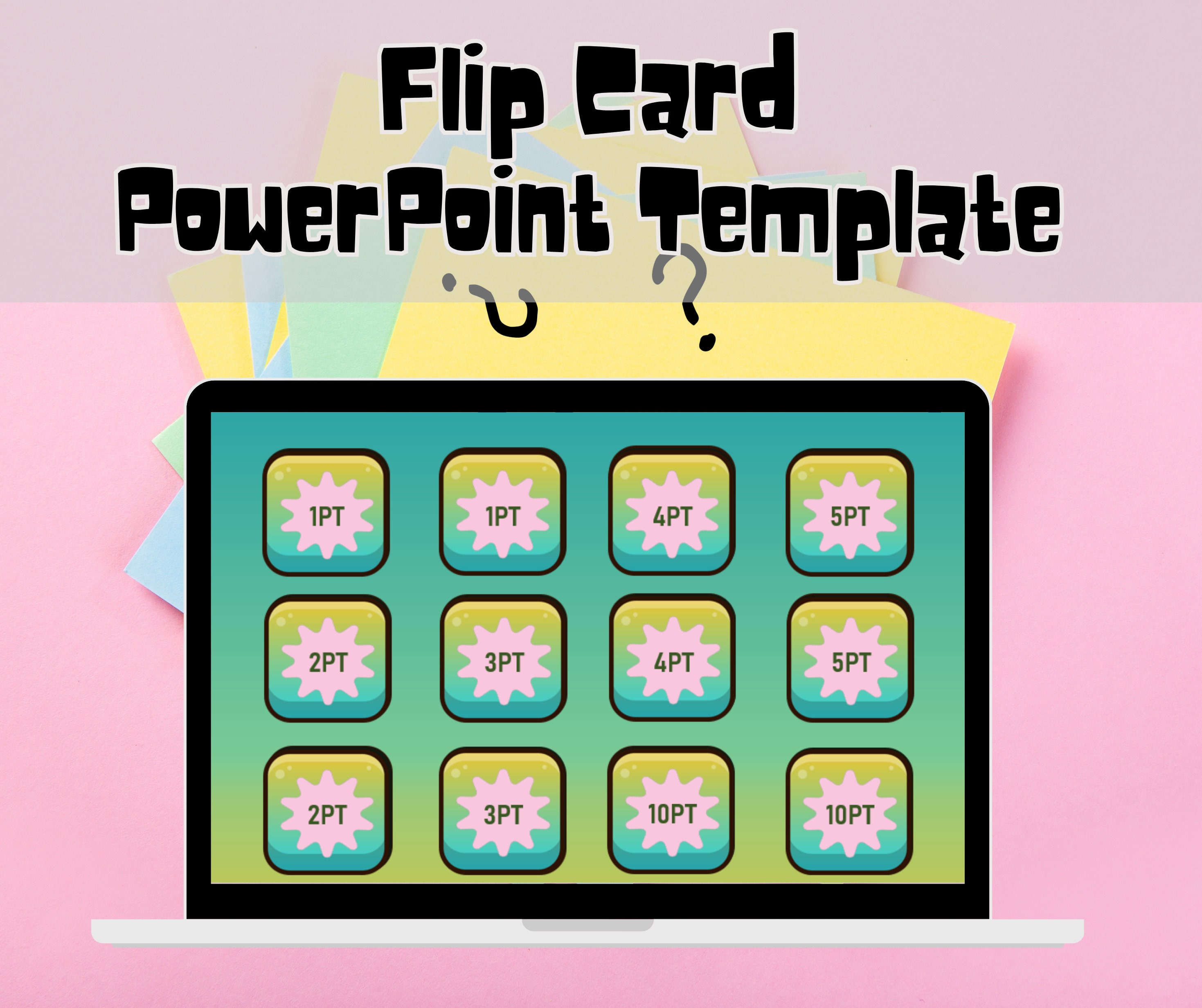 Flipping Card Game Powerpoint Template: Customizable Trivia (digital ...