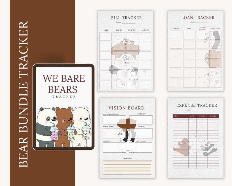 2025 Printable Planner, 30 Template Tracker, Bear Planner, Goodnote ...