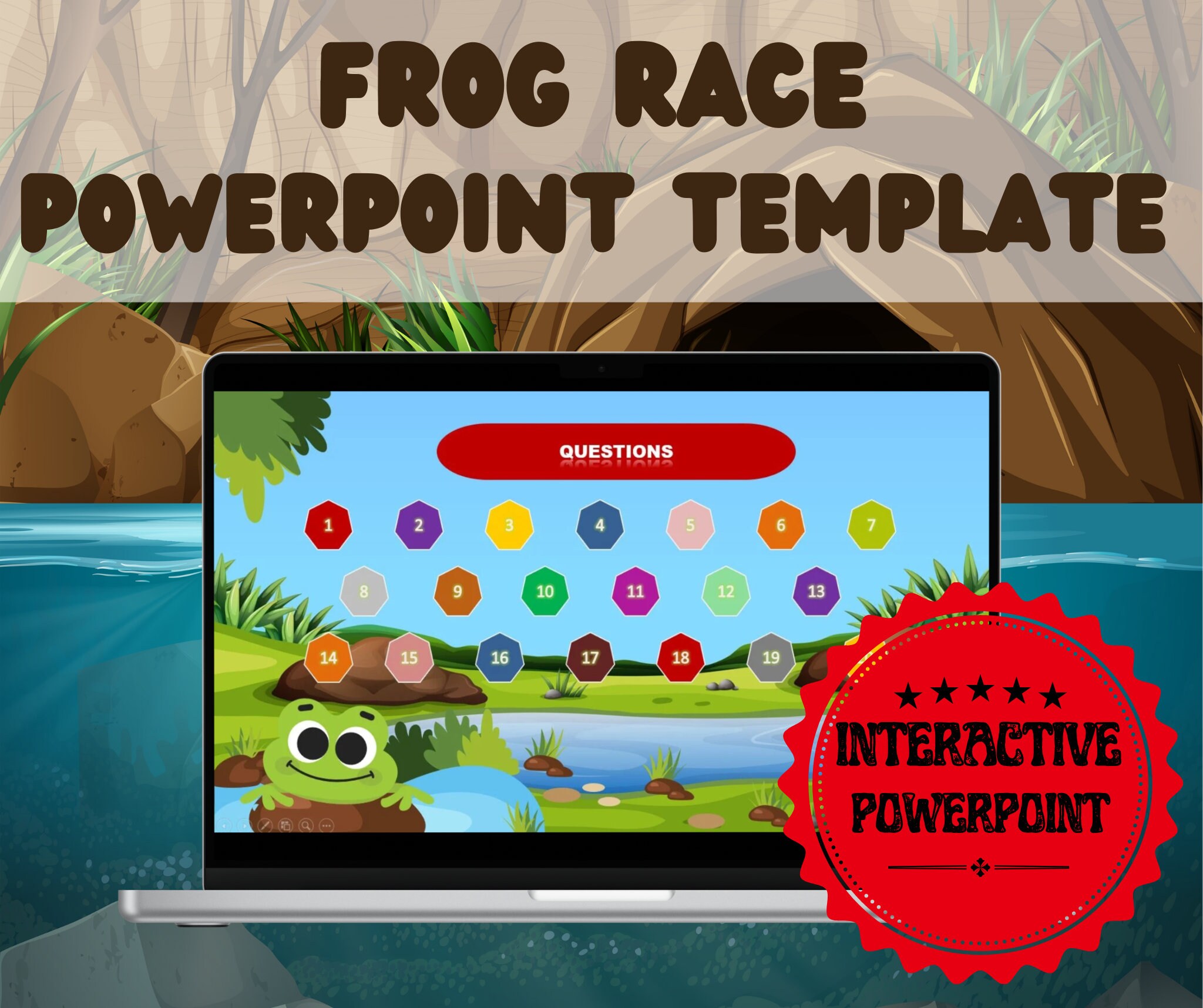 Frog Race PPT Game, Powerpoint Game, Interactive Powerpoint Template ...