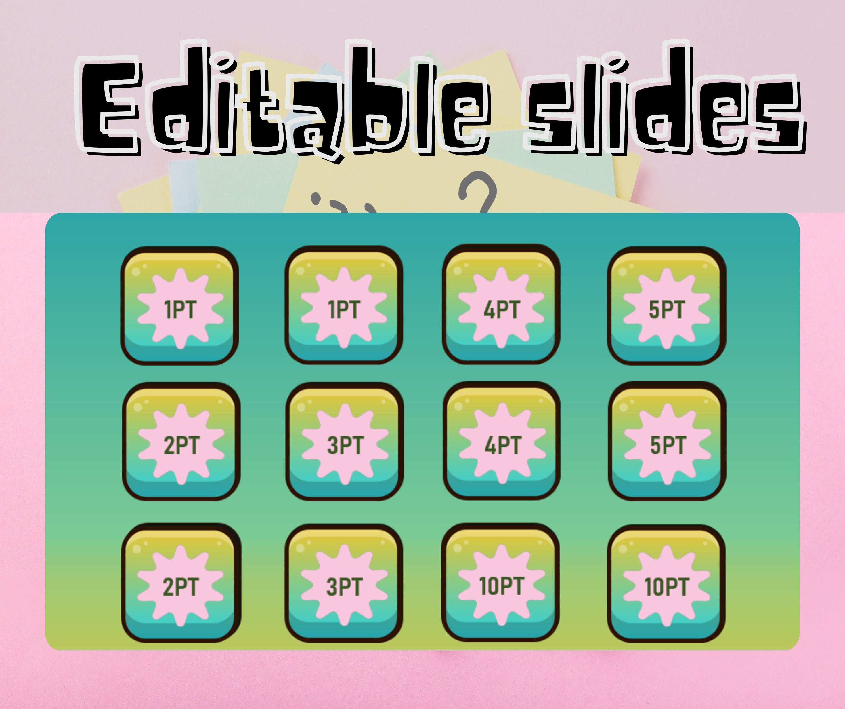 Flipping Card Game Powerpoint Template: Customizable Trivia (digital ...