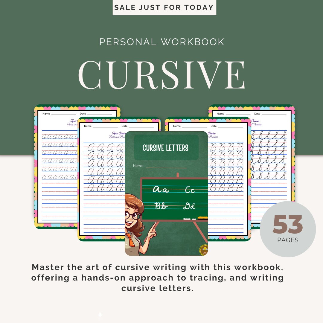 Cursive: Writing in Cursive 53 Pages of Printable Handwriting ...