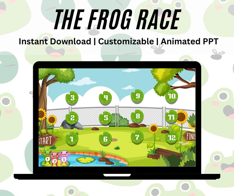 Frog Race Powerpoint Game: Customizable Classroom Activity (digital ...