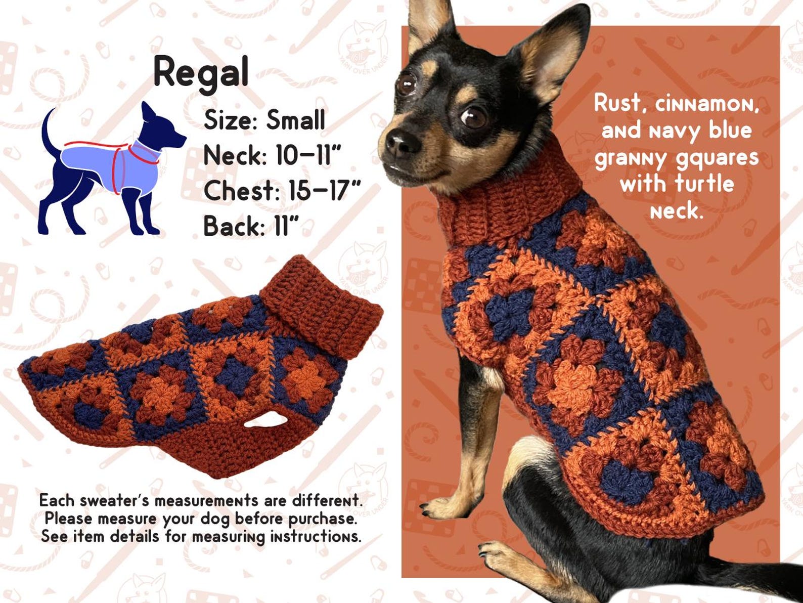 Crochet Dog Sweaters | Small Dog Size| Granny Square Design | Assorted ...
