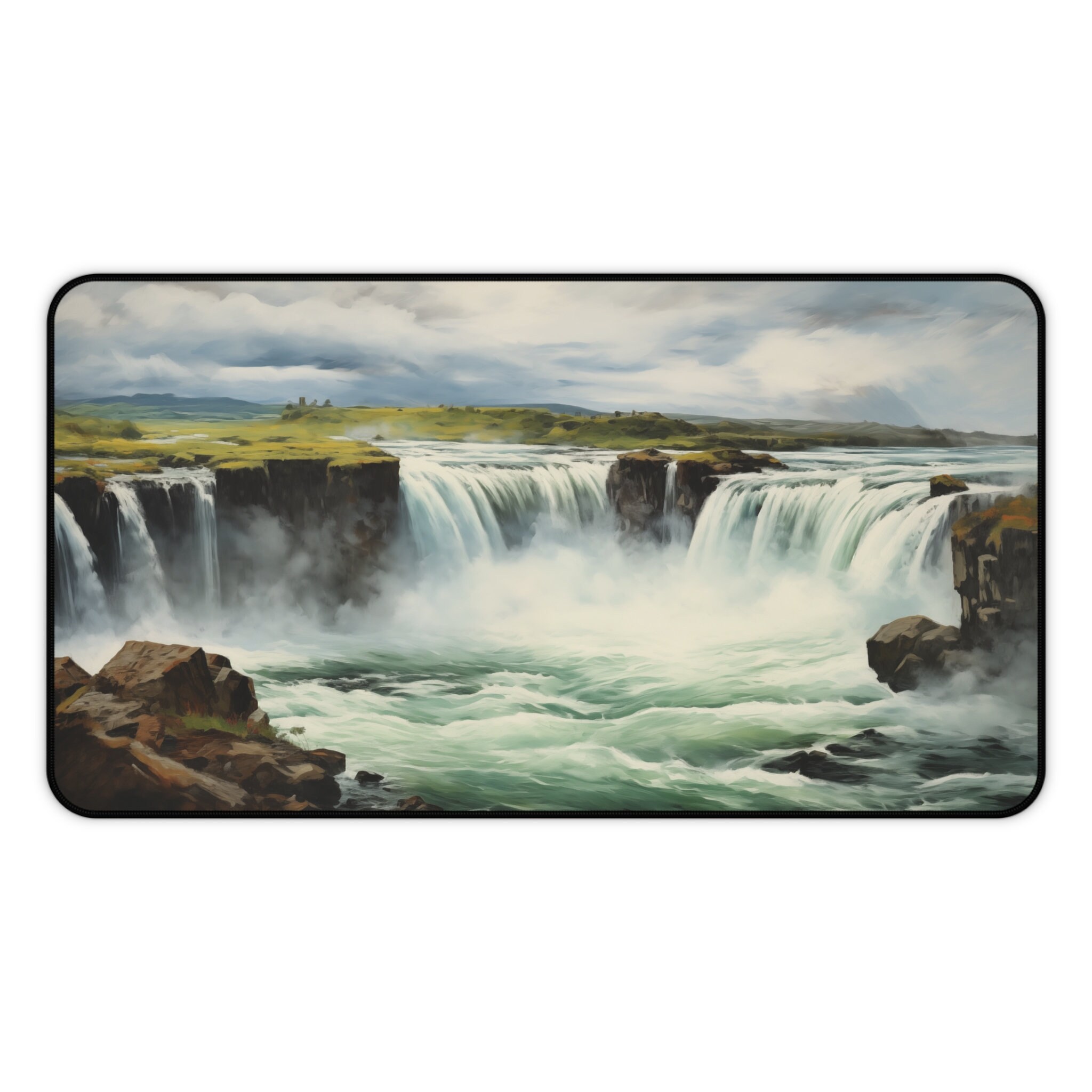 Icelandic Cascades | Anti-slip Desk Mat | Workspace Decor | Game Mat ...