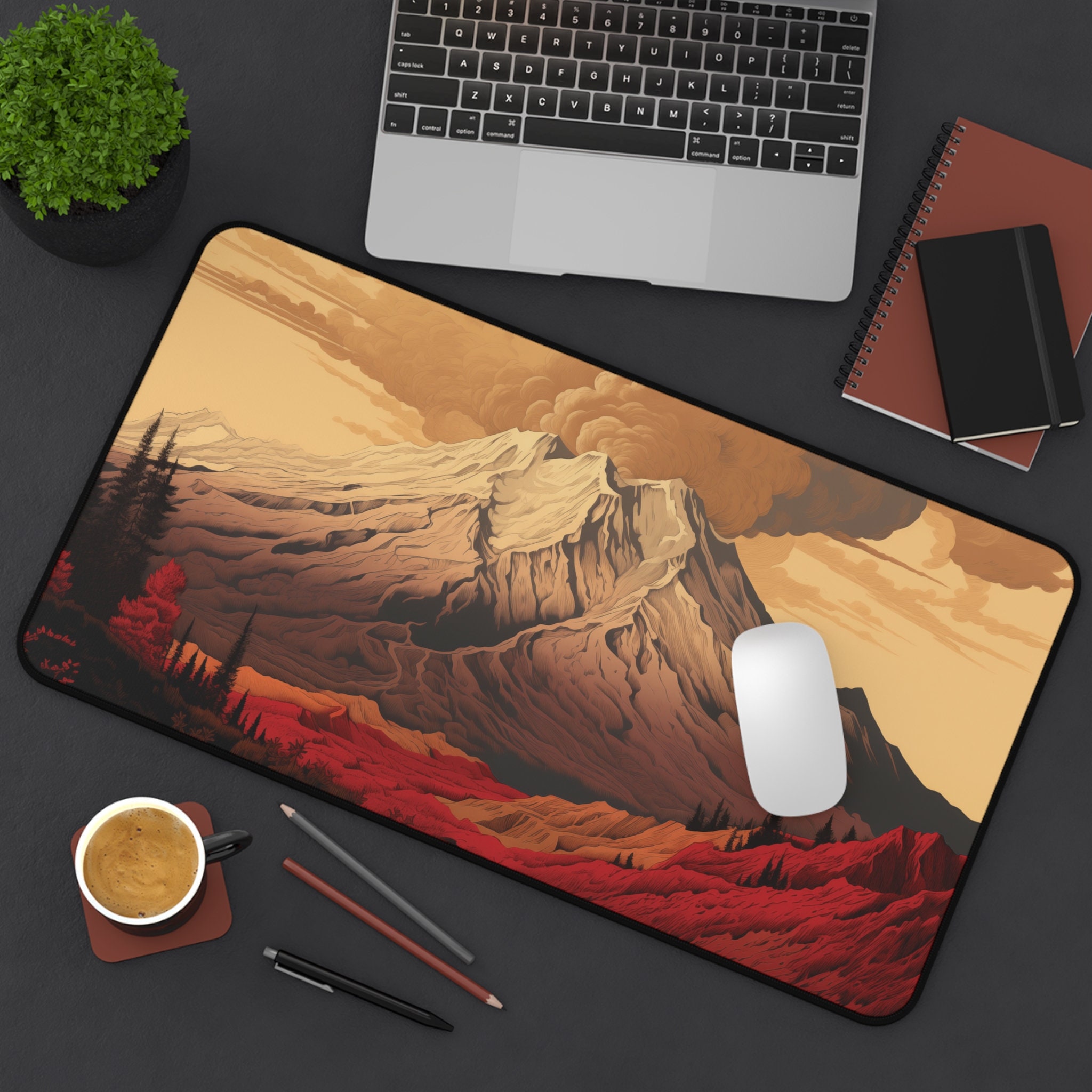 Historic Hotspot | Anti-slip Desk Mat | Workspace Decor | Volcanic ...