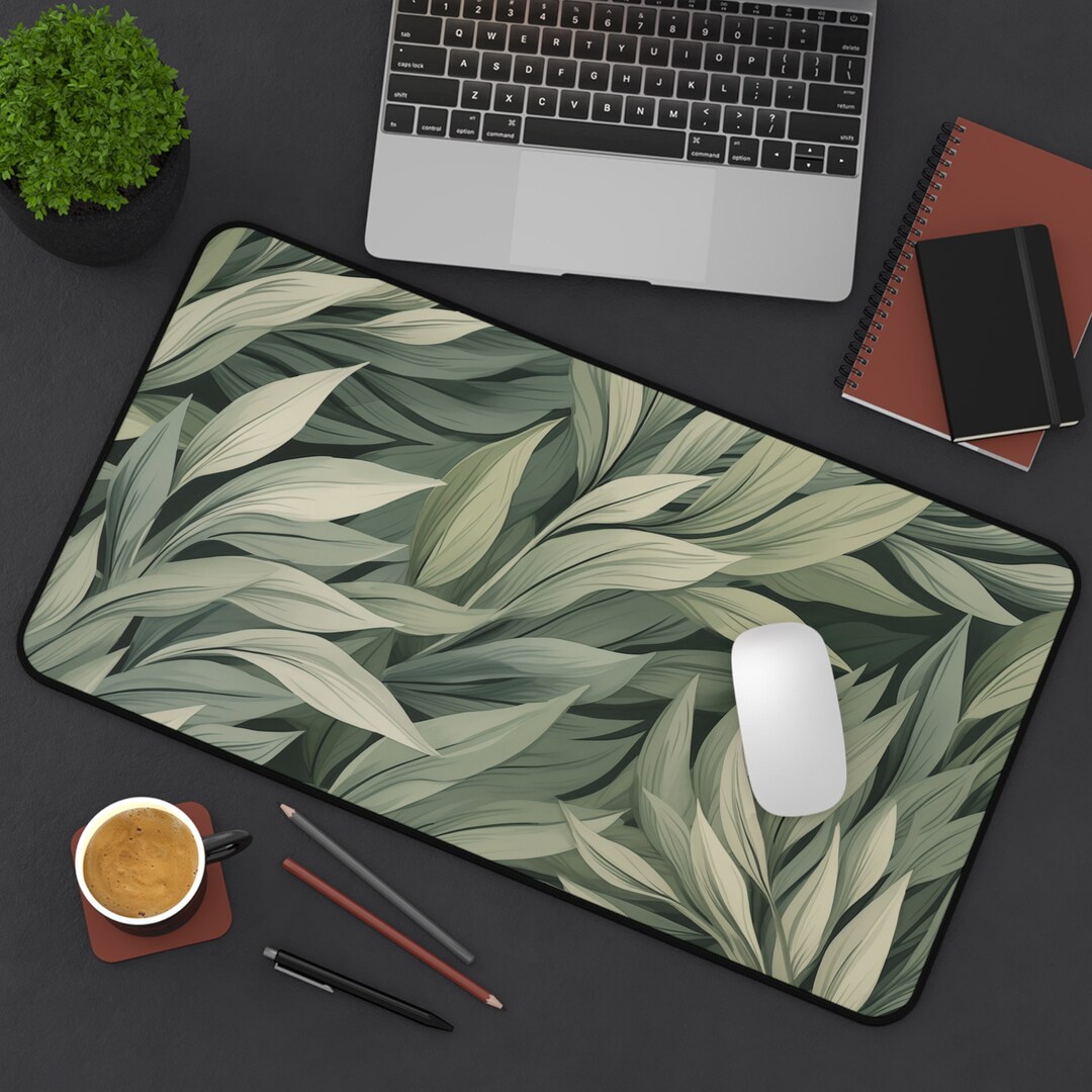 Sage Garden | Anti-slip Desk Mat | Workspace Decor | Botanical ...
