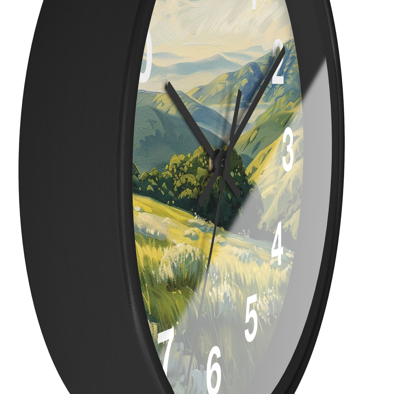 Grassy Hills | 10" Wall Clock | Studio Clock | Green Wall Clock ...