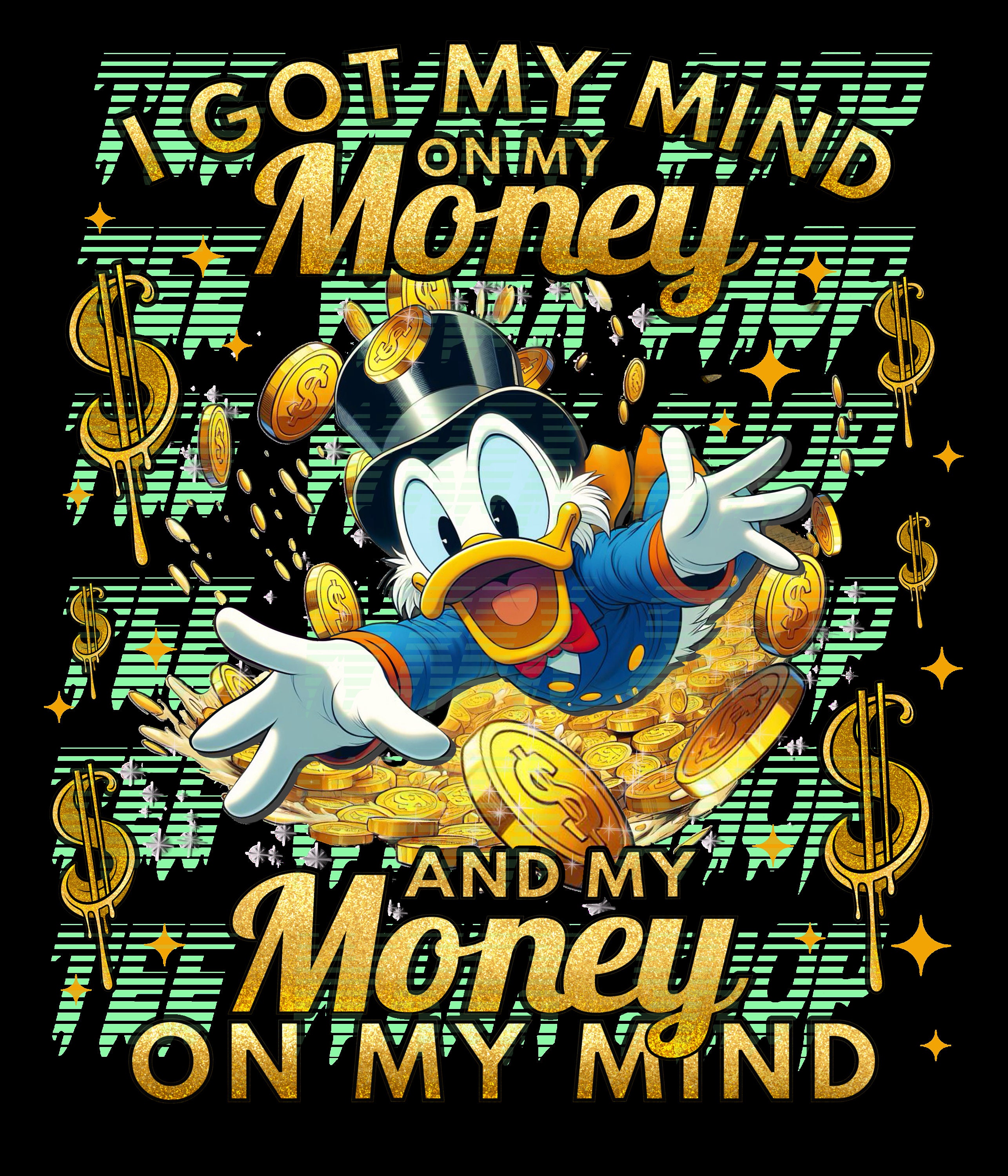 Money on My Mind PNG, Clipart for DTF or Tshirt Printing - Etsy