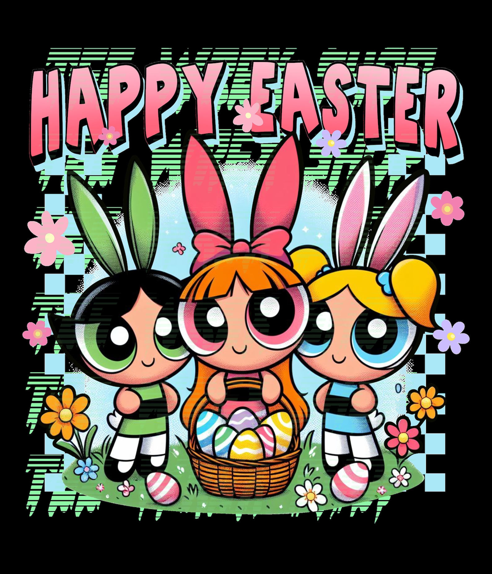 Girls Happy Easter PNG, Clipart for DTF or Tshirt Printing - Etsy