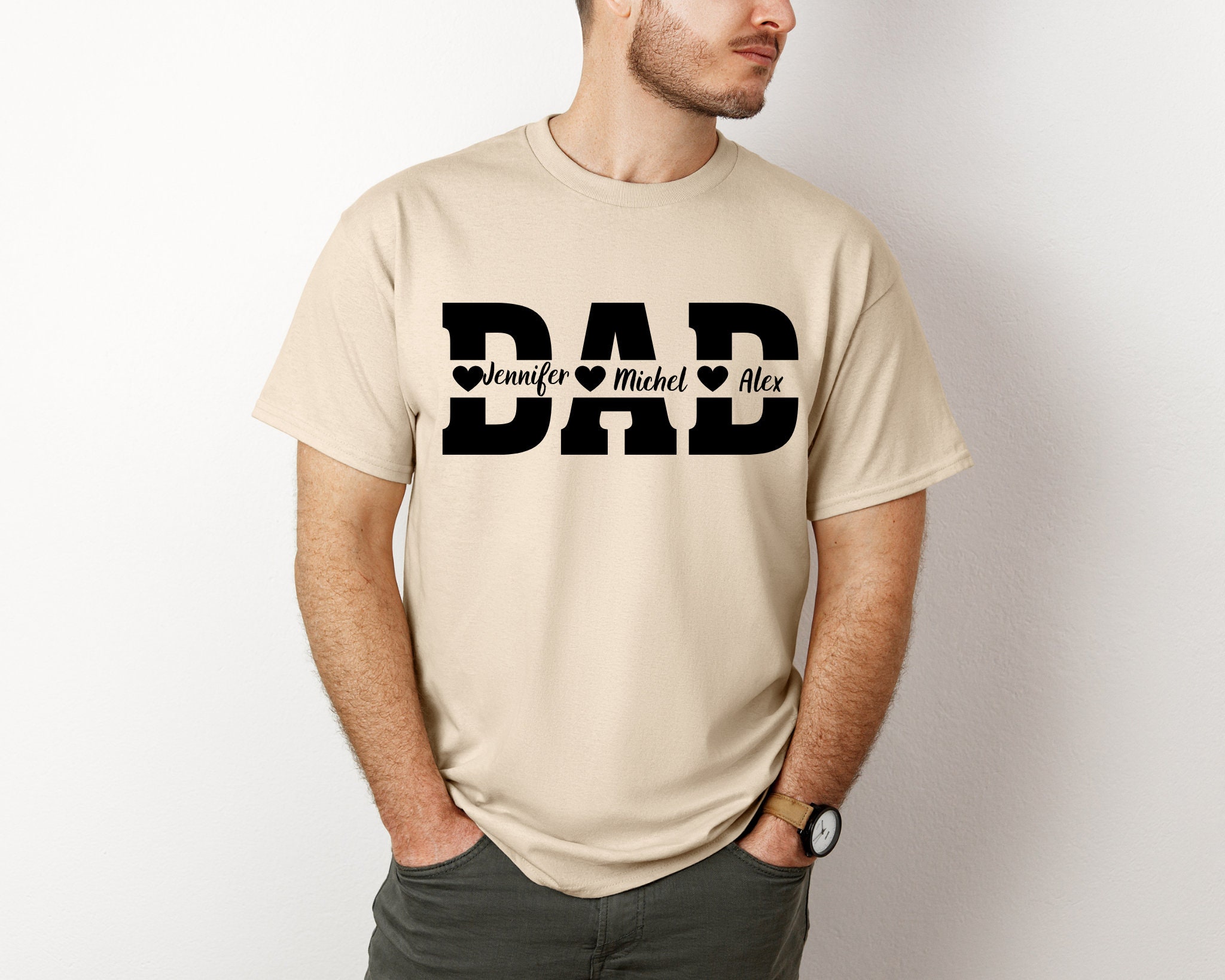 Custom Dad Shirt, Dad Shirt With Kids Names, Fathers Day Gift, New Dad ...