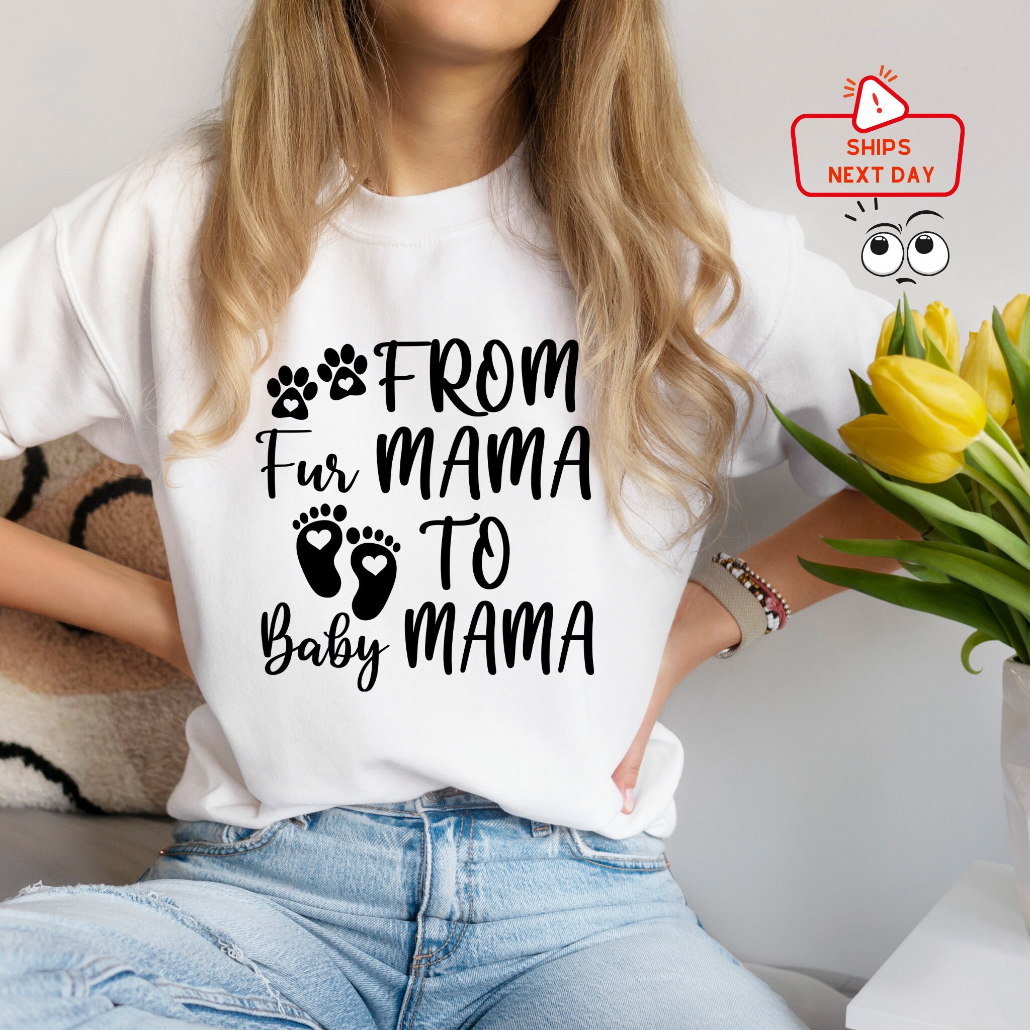 From Fur Mama to Baby Mama, Pregnant Sweatshirt, Gift for Expecting Mom ...