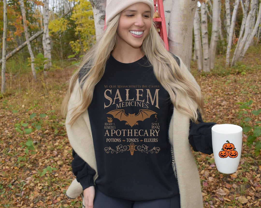 Salem Apothecary Halloween Sweatshirt, Retro Style Halloween Tee, Salem ...