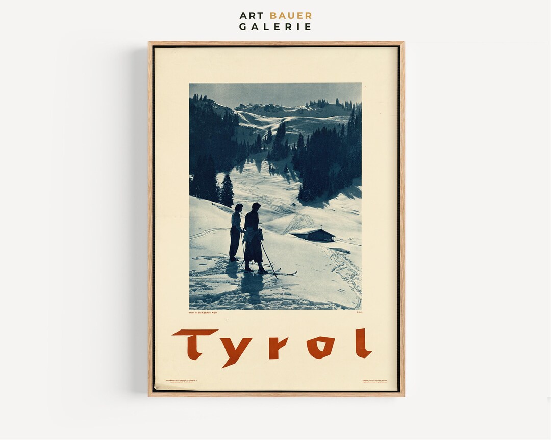 Tyrol Skiers Poster, 1920s | Retro Ski Art, Alpine Poster, Winter ...