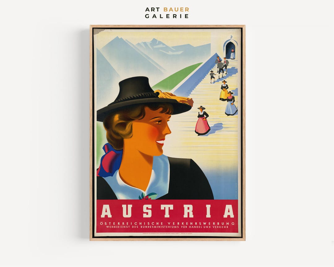 Austria Travel Poster, 1920s | Vintage Alpine Art, Alps Adventure ...