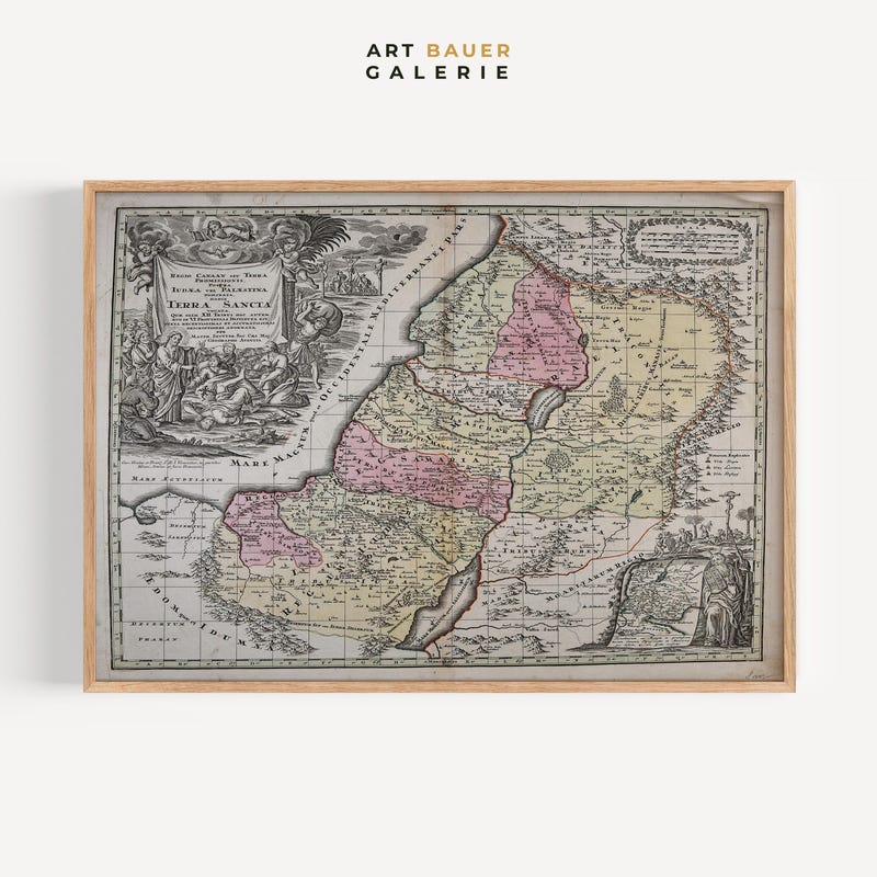 Vintage Map Holy Land - Etsy
