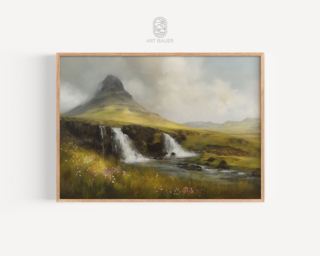 Icelandic Spring Nordic Art Natural Landscape, Springtime Scene ...
