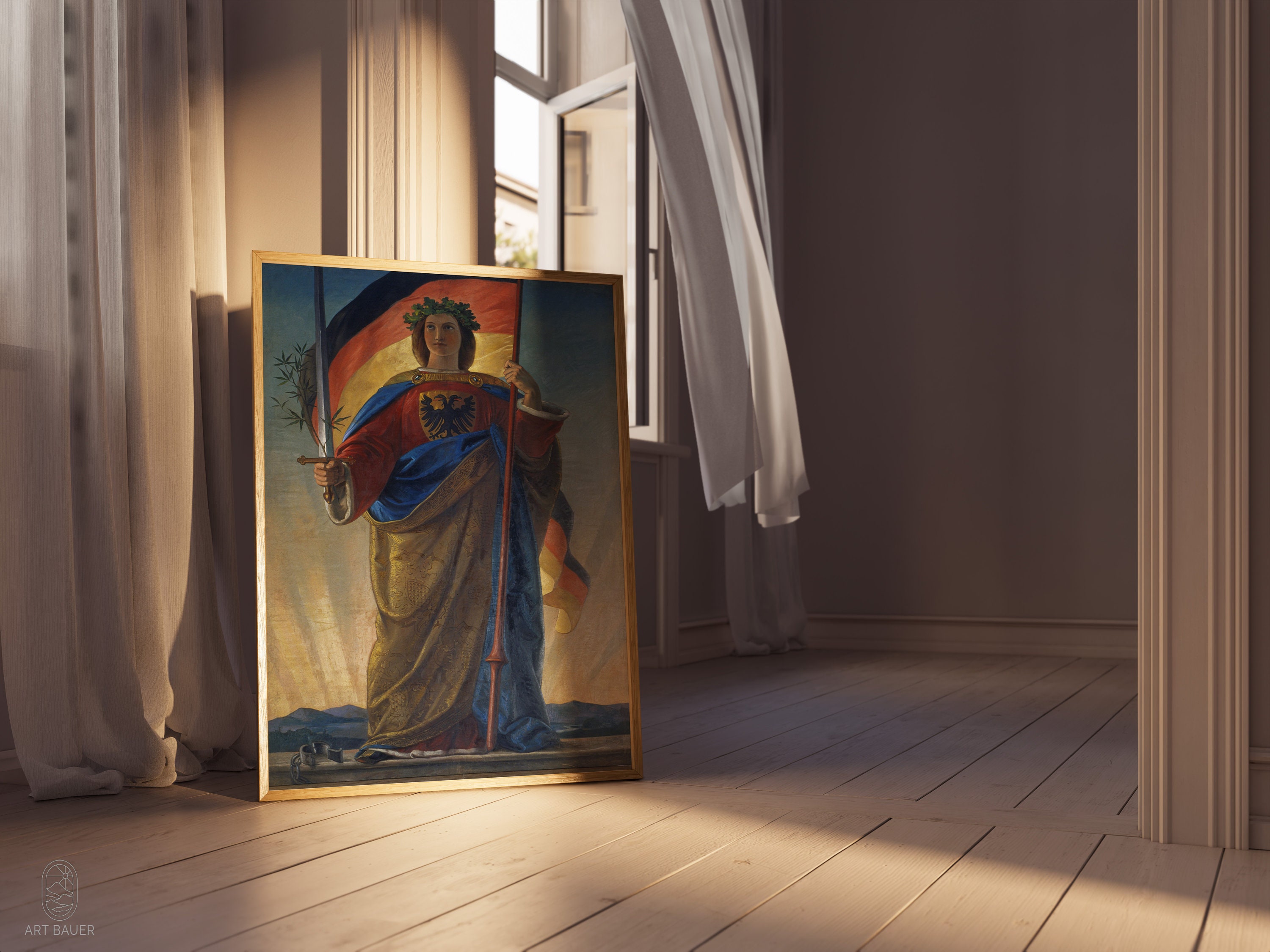 Germania, Philipp Veit Allegorical Print, German Symbol, Patriotic ...