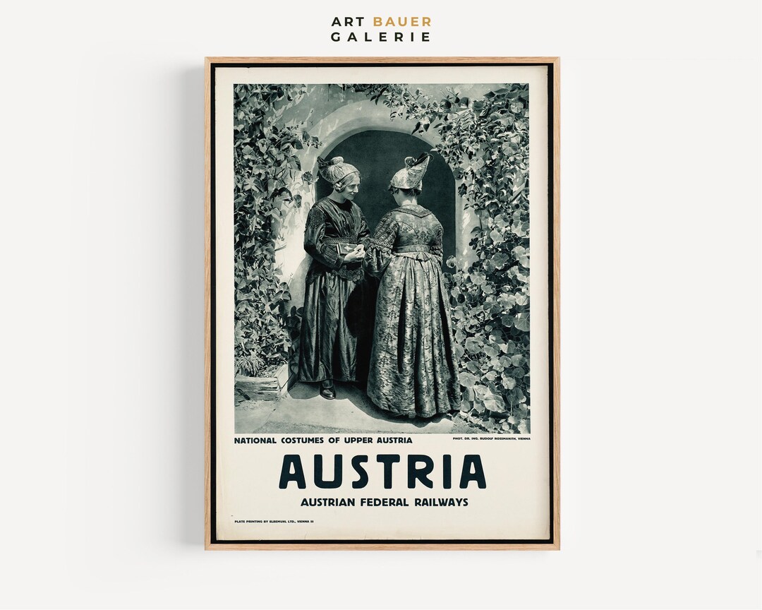 Austrian Costumes Poster, 1920s | Folk Costume, Austrian Heritage, Folk ...