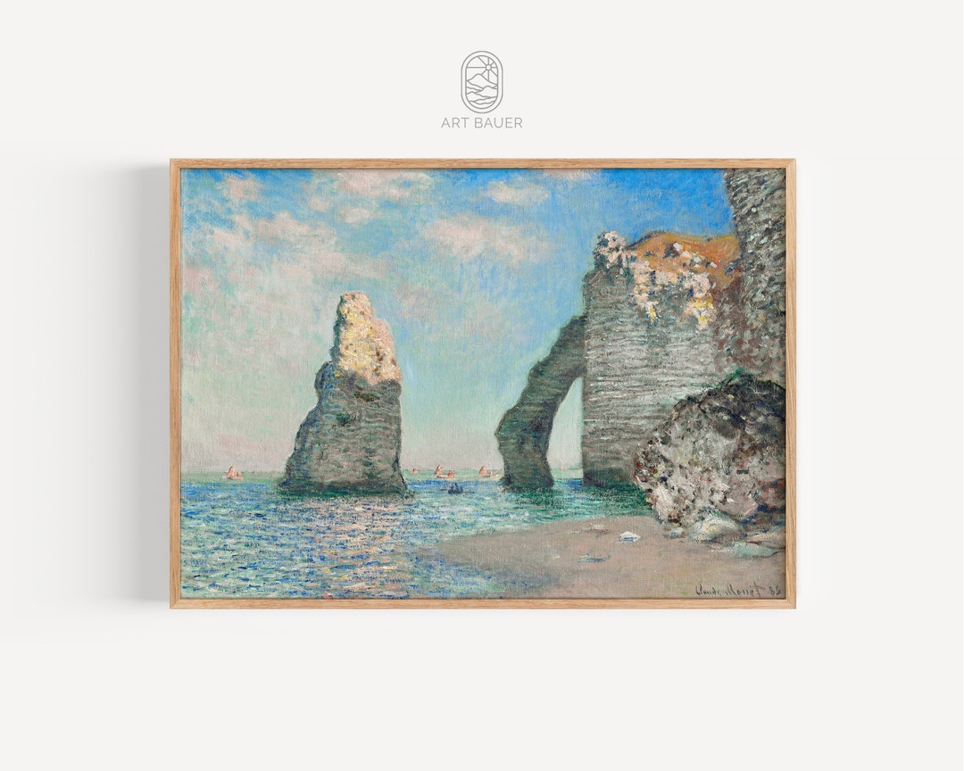 Cliffs of Étretat, Claude Monet Normandy Coast Print, Seaside Cliff ...