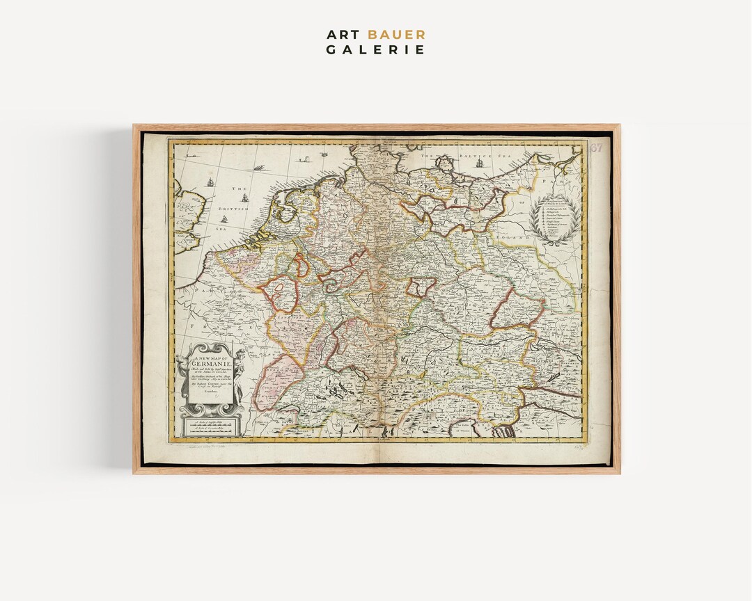 Buy New Map of Germany | 1673 | Germany Map Art, Home Decor Art, Museum Map Print, Digital ...