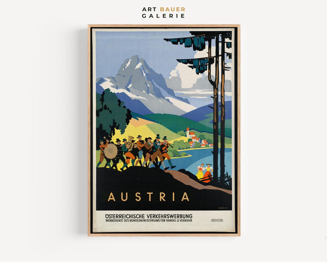 Austria Poster, 1920s | Scenic Alps Print, Retro Wall Decor, Vintage ...