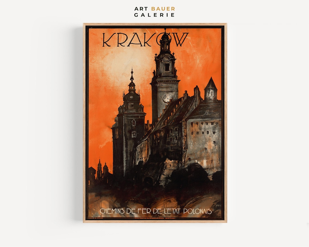 Krakow Poster, 1920s | Polish Art, Retro City Poster, Wanderlust Decor ...