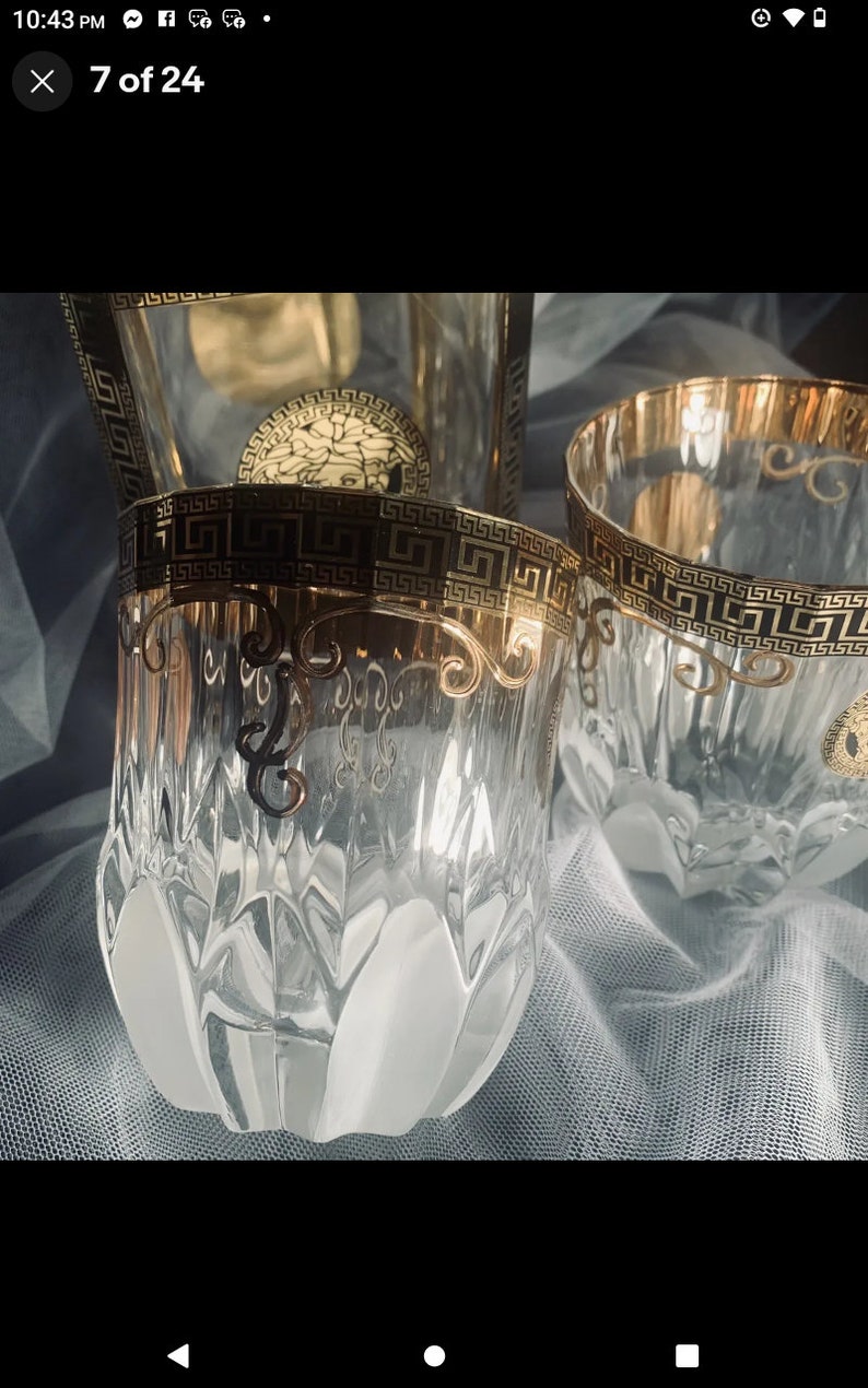 RARE VERSACE Medusa Whiskey Decanter and 2 Matching Glasses - Etsy