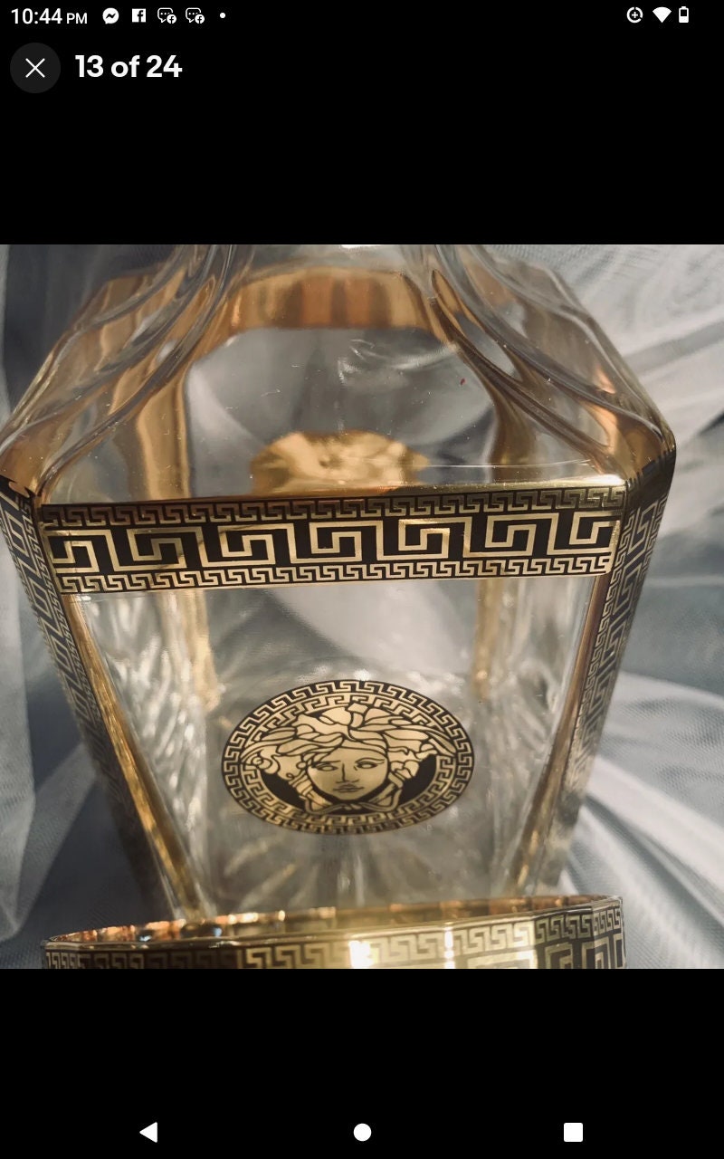 RARE VERSACE Medusa Whiskey Decanter and 2 Matching Glasses - Etsy