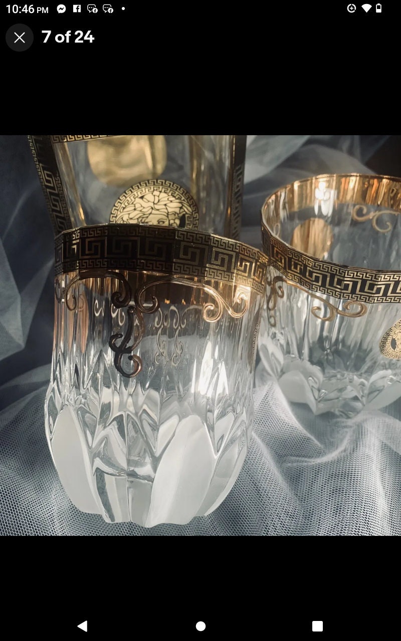RARE VERSACE Medusa Whiskey Decanter and 2 Matching Glasses - Etsy