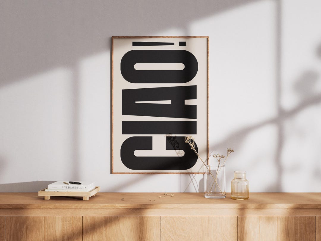 Minimalist Ciao Typography Poster | Modern Wall Art | Digital Print ...
