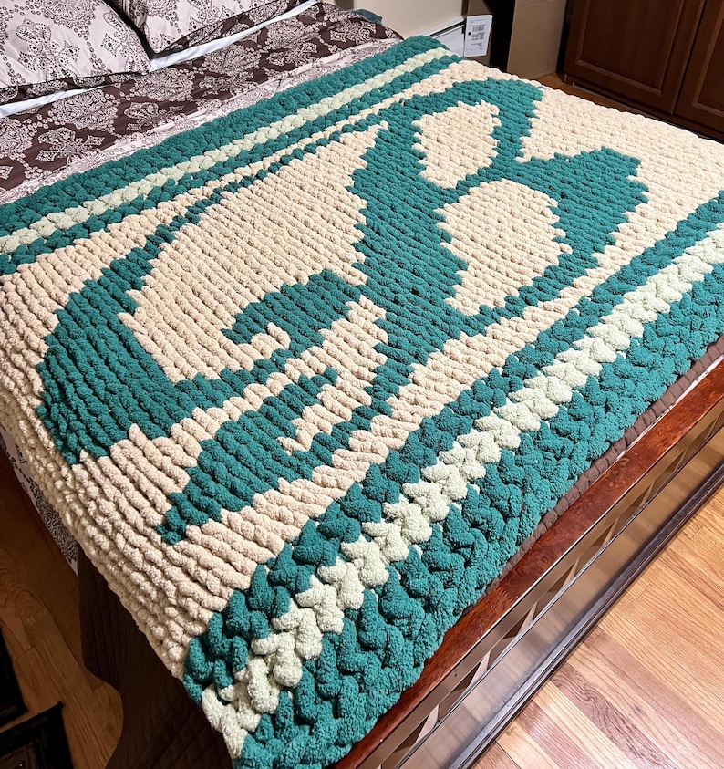 Initial / Monogram Chunky Knit Baby Blanket or Throw Sized Blanket ...