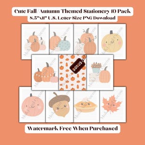 Kawaii Autumn Stationery Set | 10 Cute Printable Pages + BONUS Pattern ...