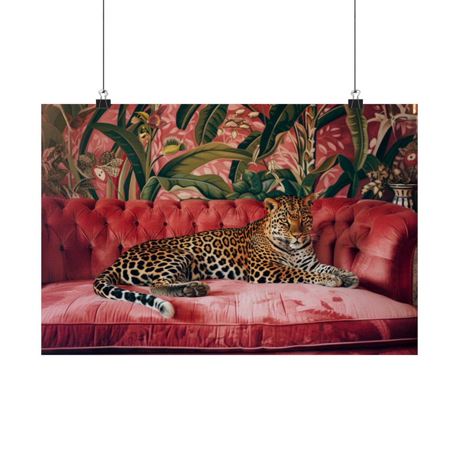 Leopard on Pink Velvet Poster: 80's Miami Vice Wall Art - Etsy