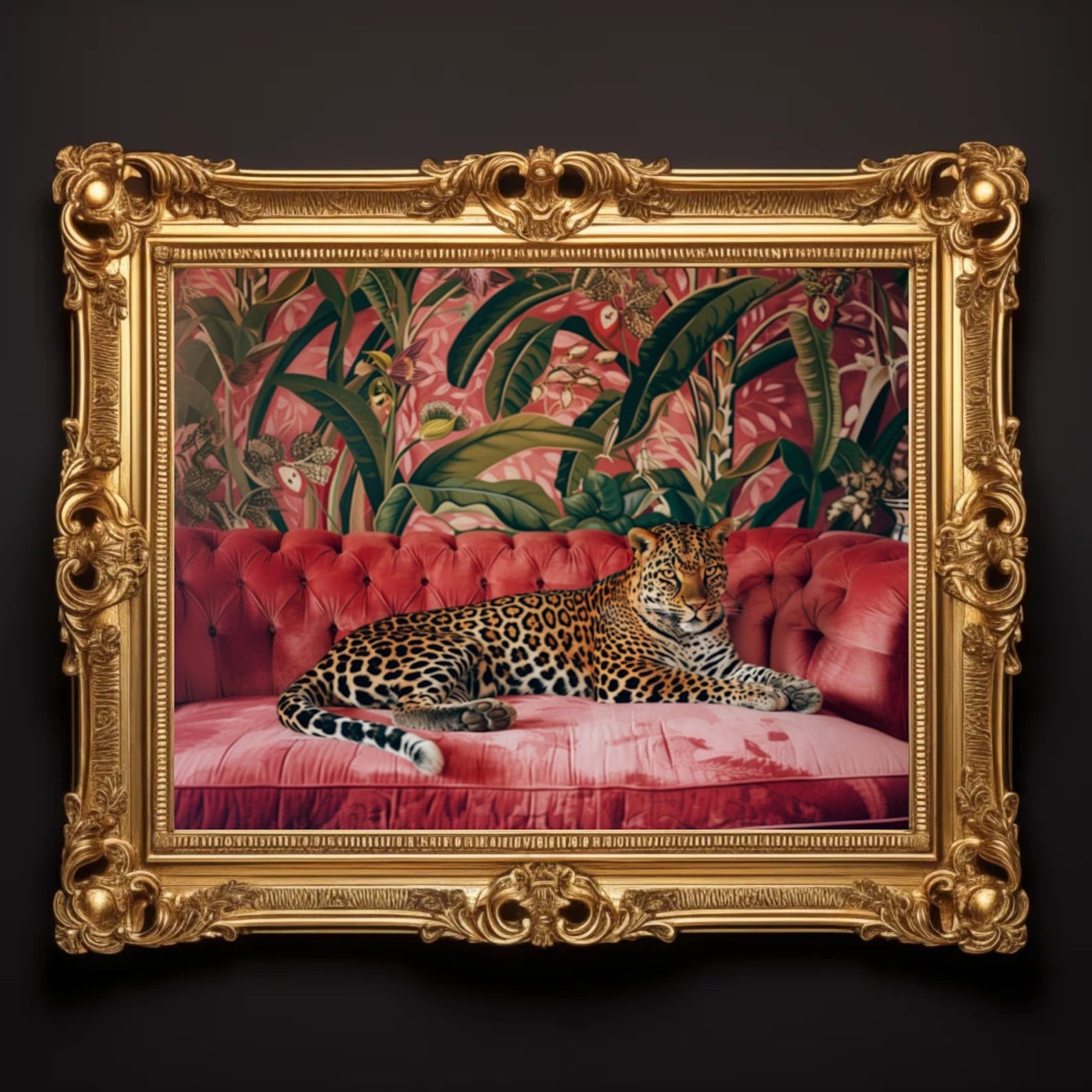 Leopard on Pink Velvet Poster: 80's Miami Vice Wall Art - Etsy