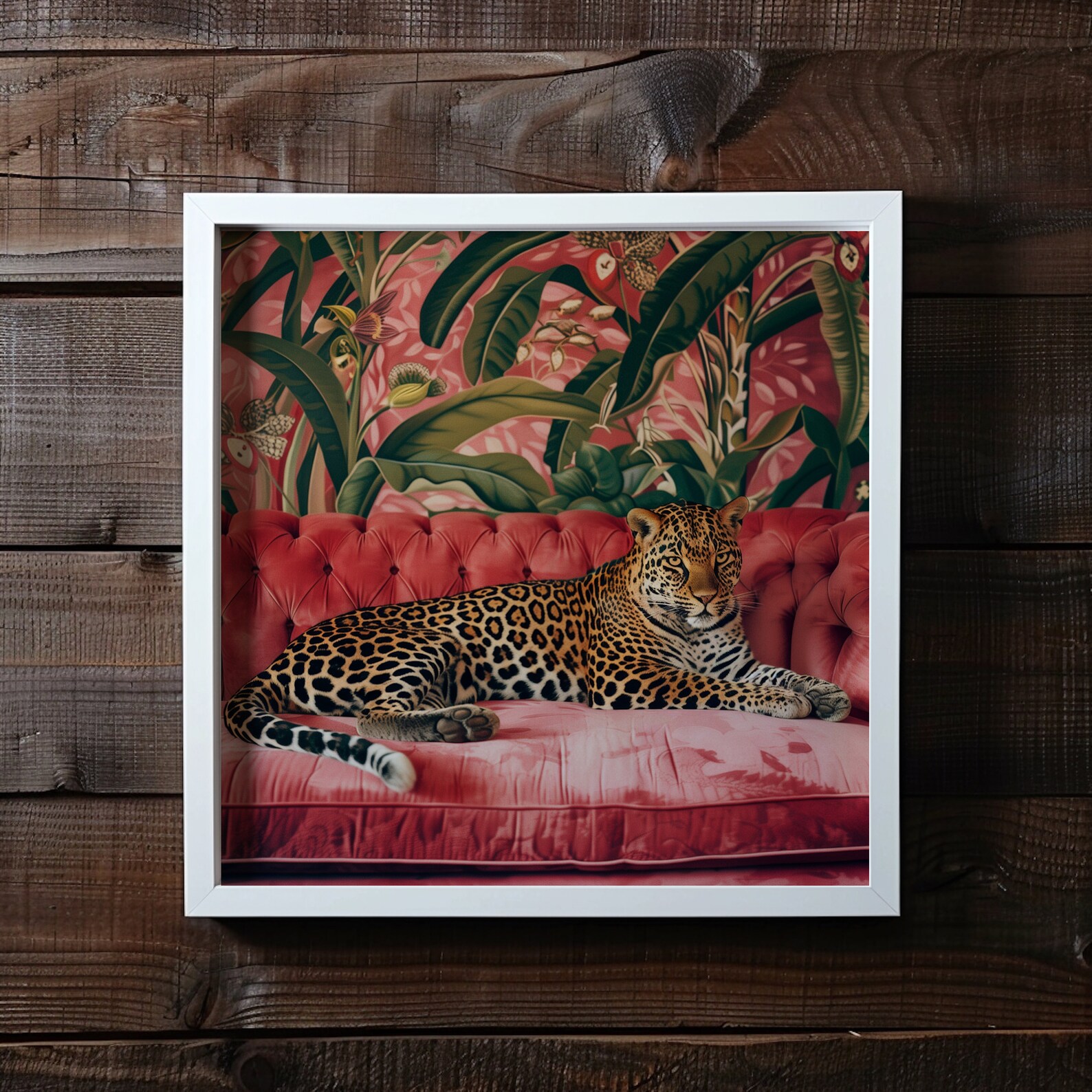 Leopard on Pink Velvet Poster: 80's Miami Vice Wall Art - Etsy