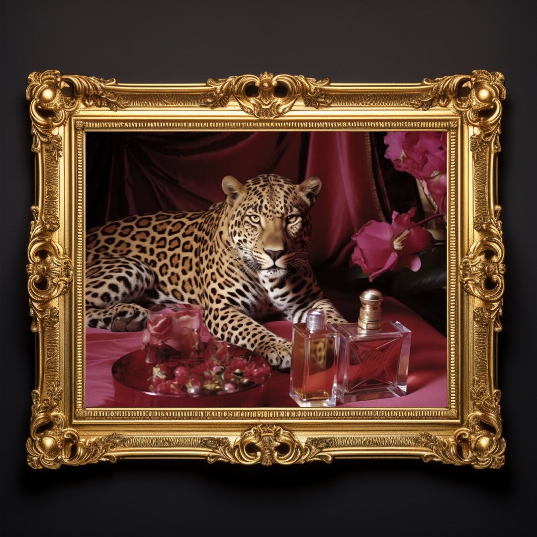 Vintage Leopard Perfume Poster: Luxury Bedroom Wall Art - Etsy