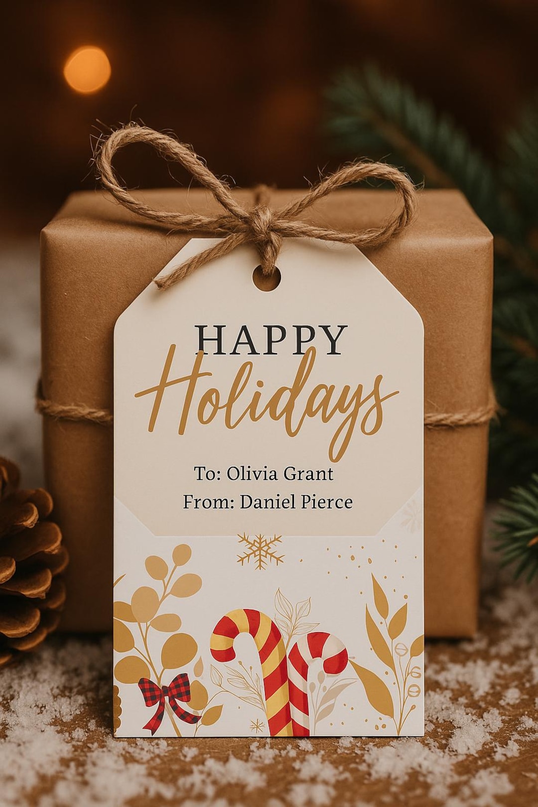 Editable Happy Holidays Gift Tags, Christmas Favor Tags, Printable 2 ...