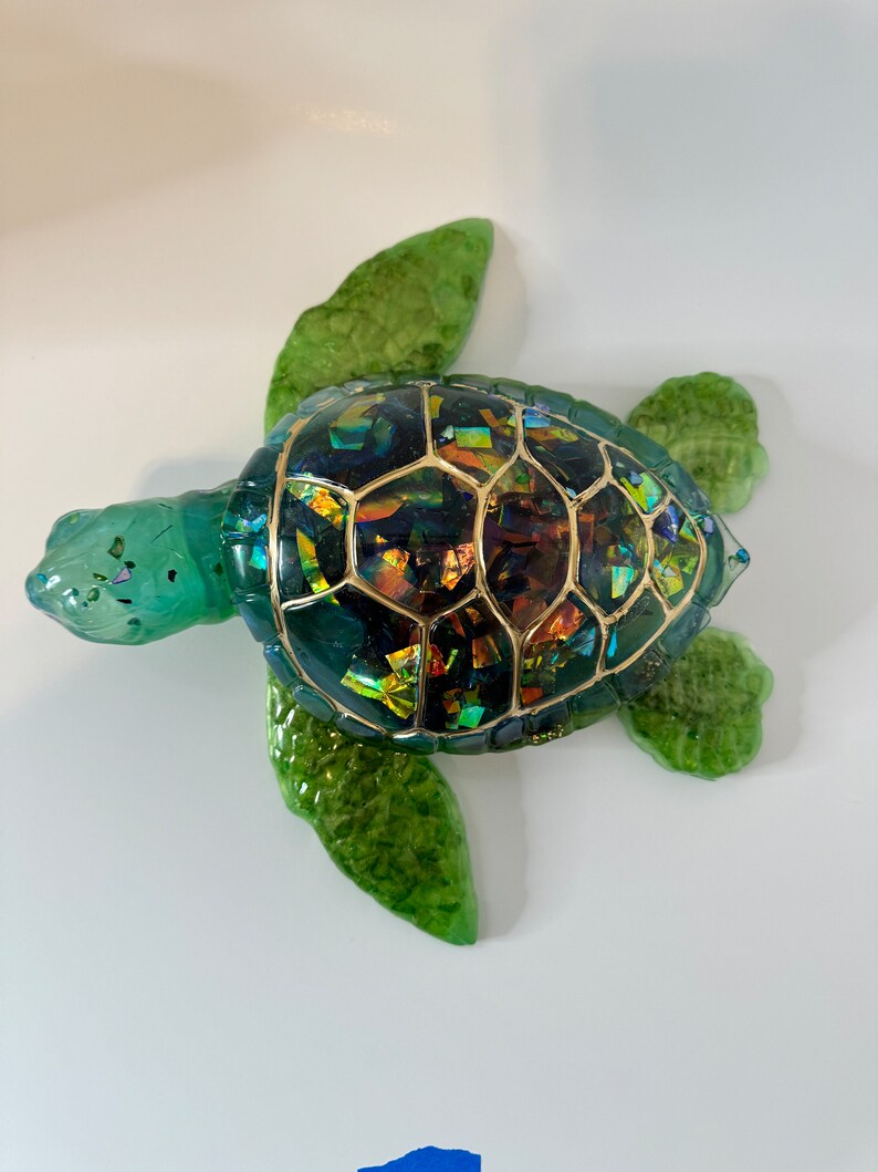 11 Inch Giant Sea Turtle Made Out of Resin and Stones - Etsy