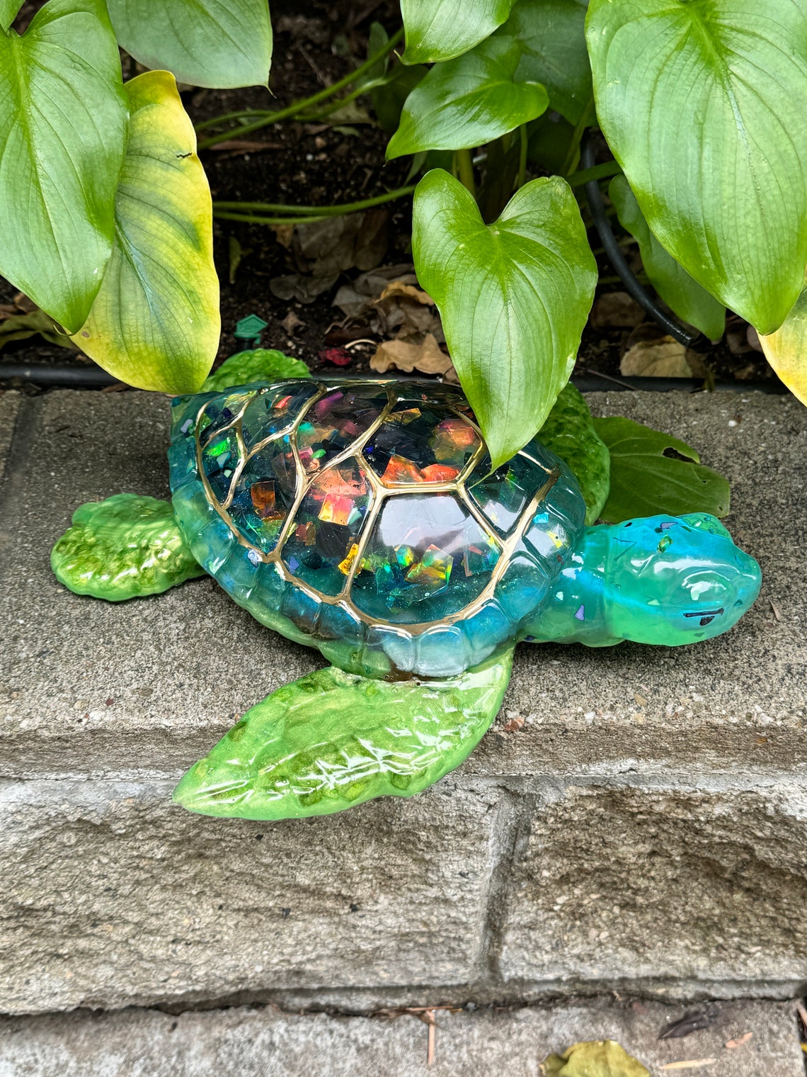 11 Inch Giant Sea Turtle Made Out of Resin and Stones - Etsy