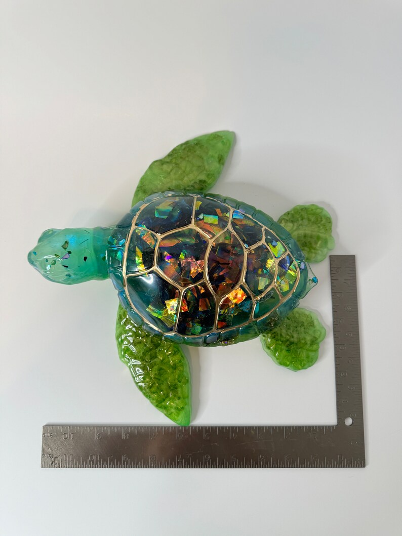 11 Inch Giant Sea Turtle Made Out of Resin and Stones - Etsy