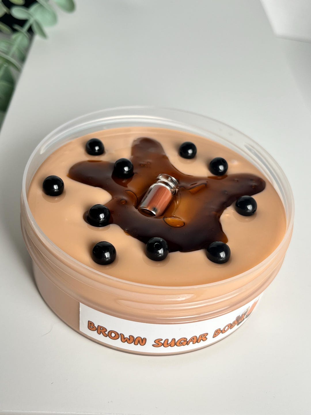 Brown Sugar Boba Tea Delight Milk Tea Slime With Mini Charm & Boba ...