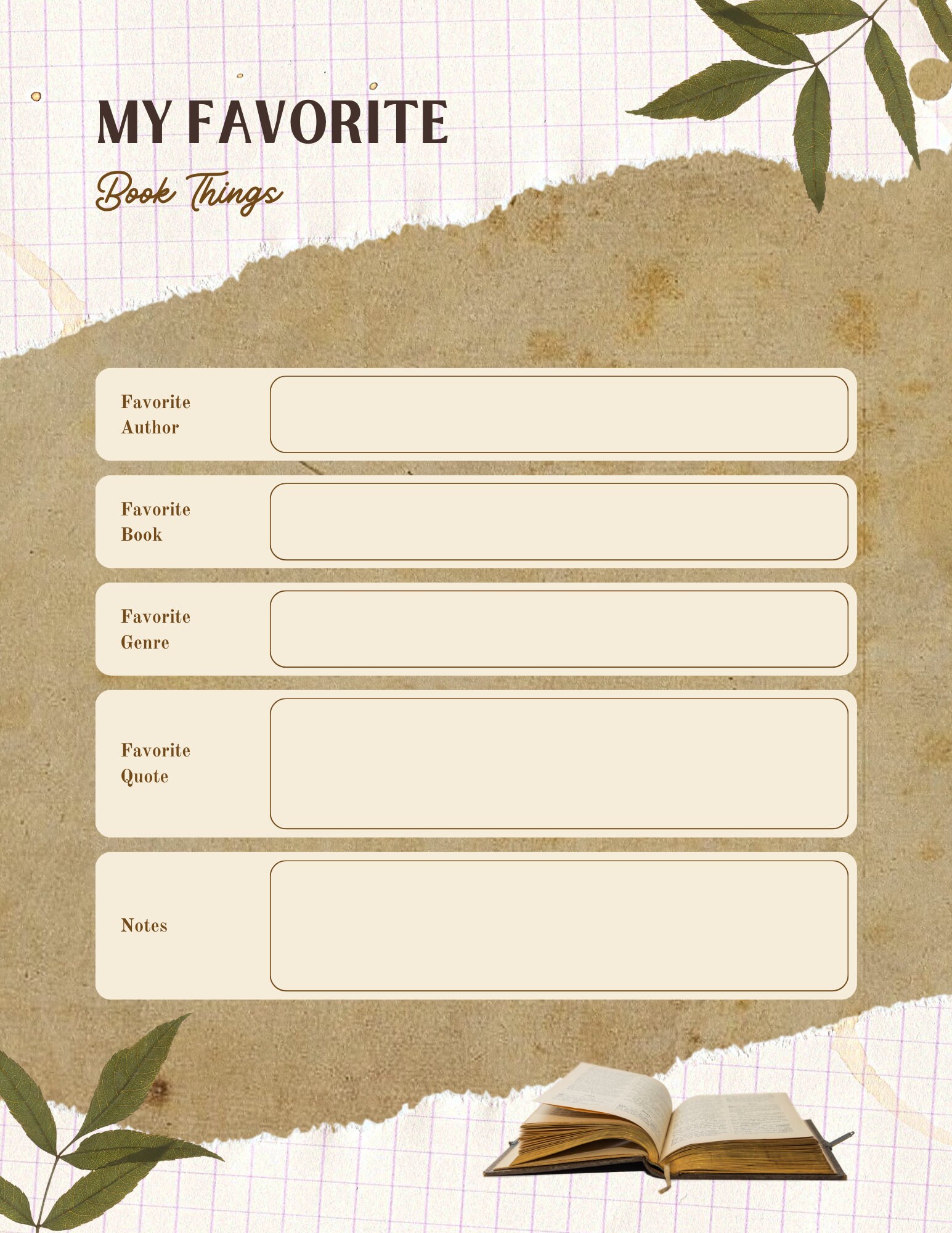 Reading Journal Aesthetic~ Book Reviews~ Digital Download - Etsy