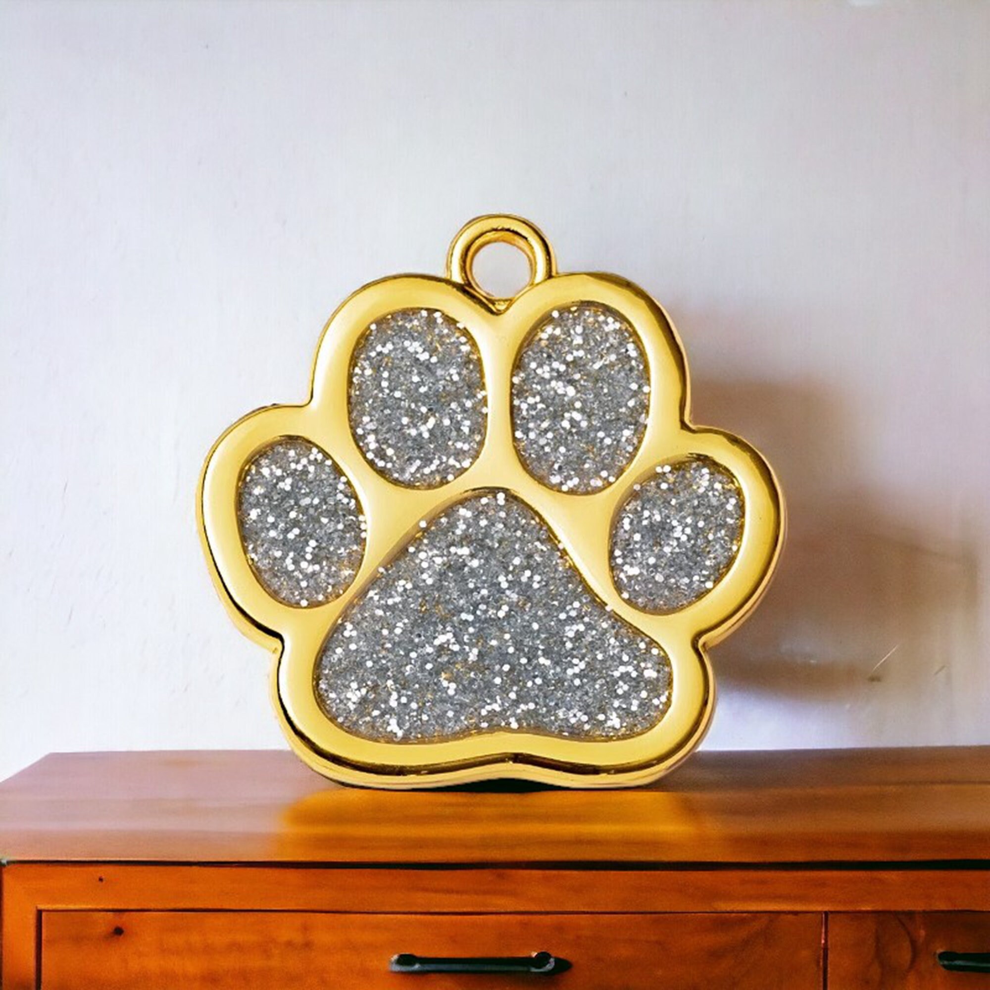 Engraved Dog Name Tag Custom Paw Print Pet Tag for Dogs and Cats ...