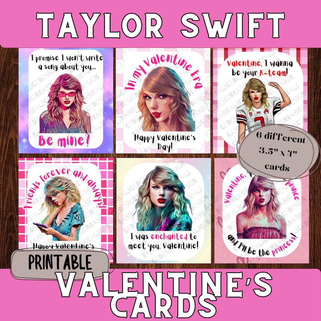 Taylor Swift Valentine Cards Printable Taylor Swift Valentines Swiftie ...