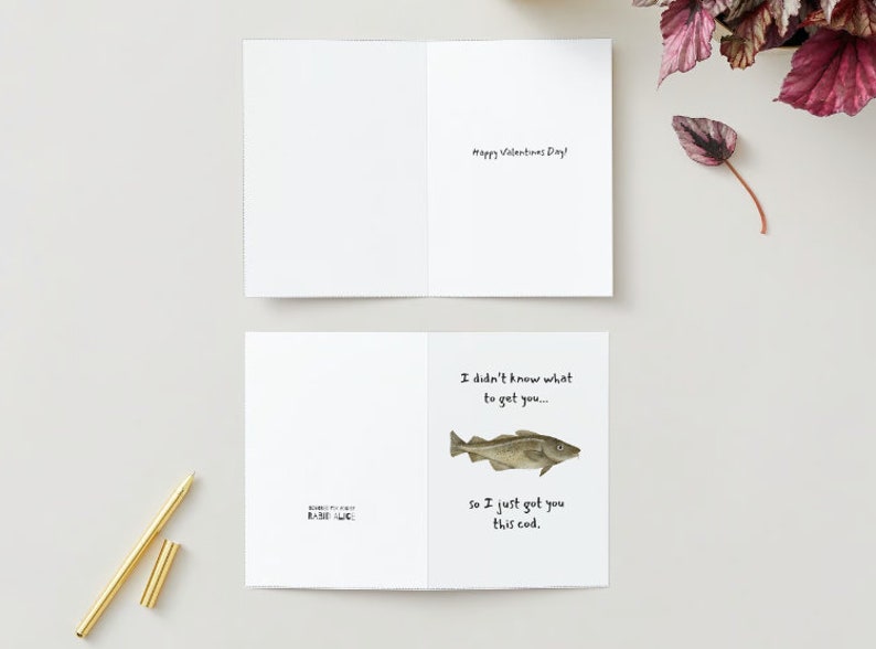 Fishing Valentine's Day Card, Fishing Greeting Card, Valentine's Day ...
